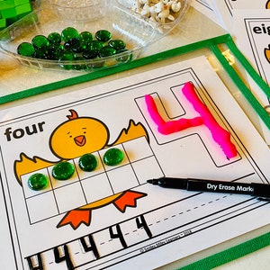 Counting and Numbers Play Dough Tracing Mats, Spring & Easter, Toddler ...
