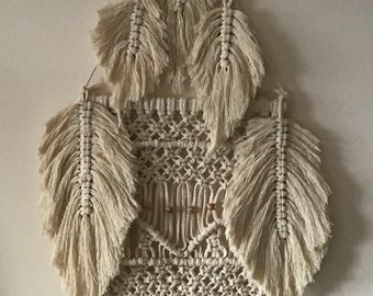 DIY Macrame Rainbow Twist, Feathers, Wall Hanging KIT 3 Colours, 50 X 65cm - Etsy