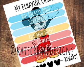 Mickey Mouse Chart | Etsy