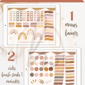 Hand Drawn BOHO Digital Stickers Digital Planner Stickers - Etsy