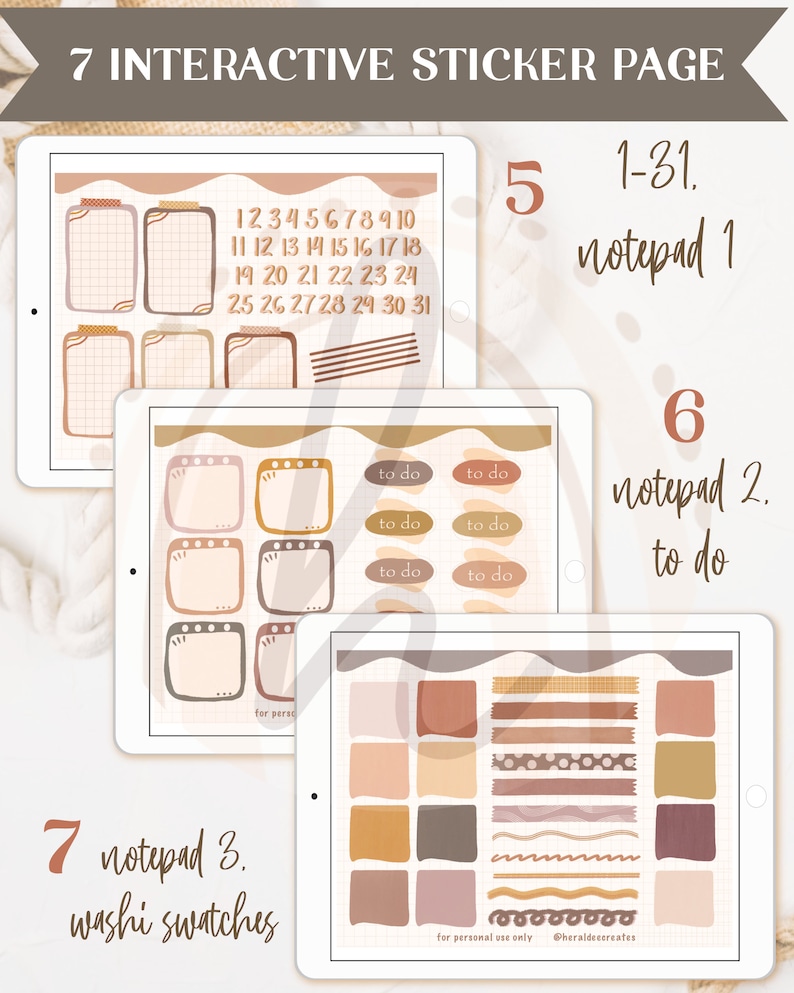 Hand Drawn BOHO Digital Stickers Digital Planner Stickers - Etsy