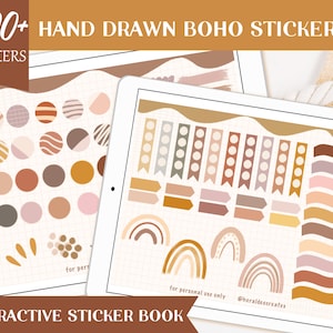 Hand Drawn BOHO Digital Stickers Digital Planner Stickers - Etsy