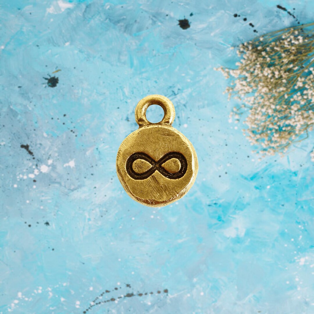 Infinity Itsy Circle Charm Antique Gold for Creating Jewelry Necklace ...