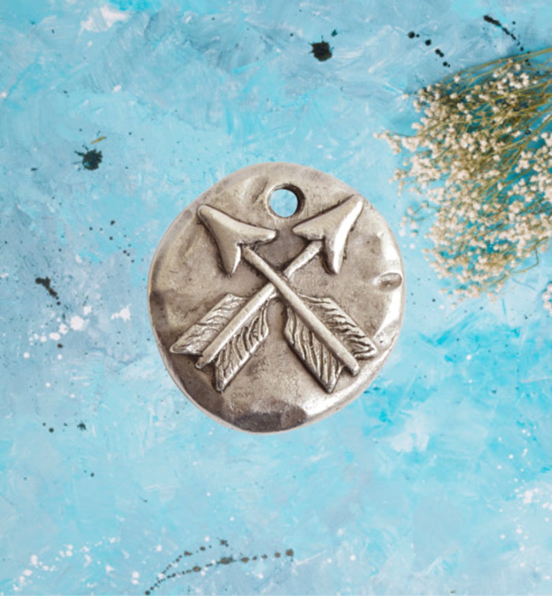 Crossed Arrows Charm, Antique Silver, DISCONTINUED, Jewelry Supplies ...