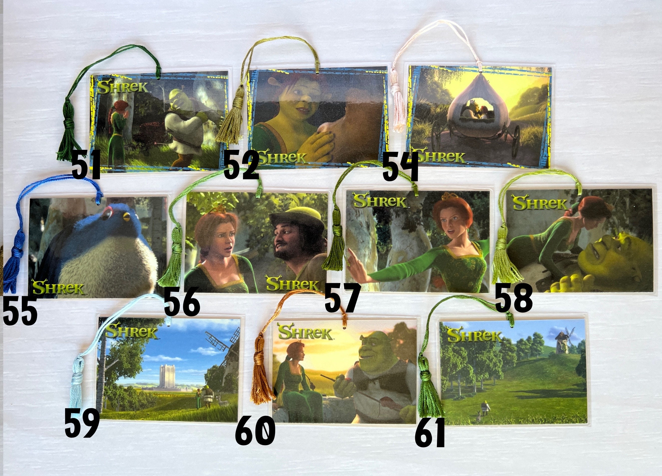 Shrek Bookmarks Various Designs Shrek Donkey Fiona - Etsy