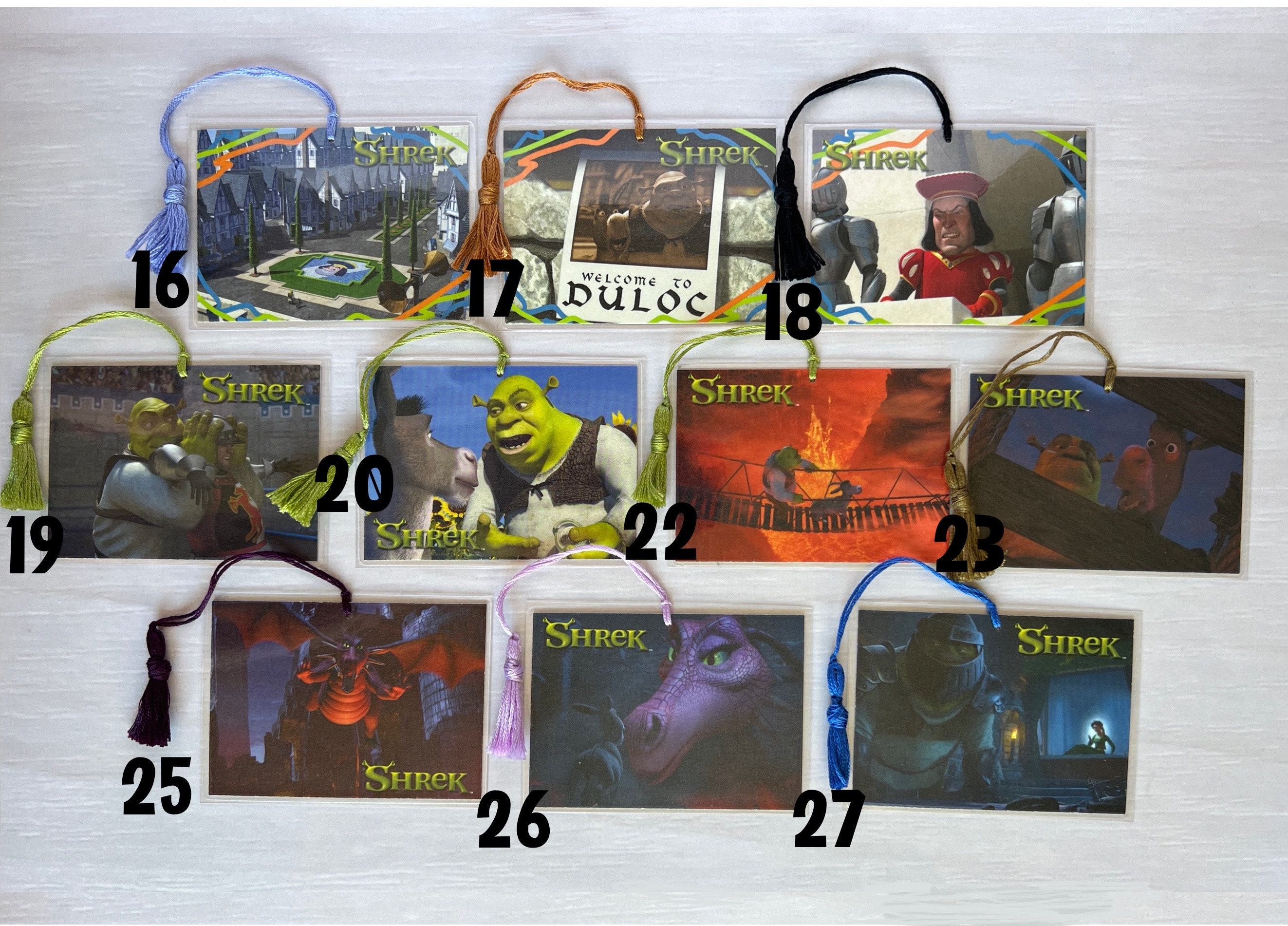 Shrek Bookmarks Various Designs Shrek Donkey Fiona - Etsy Australia