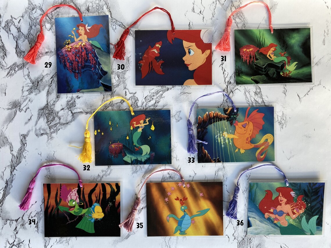 The Little Mermaid Bookmarks Disney Gifts Upcycled - Etsy