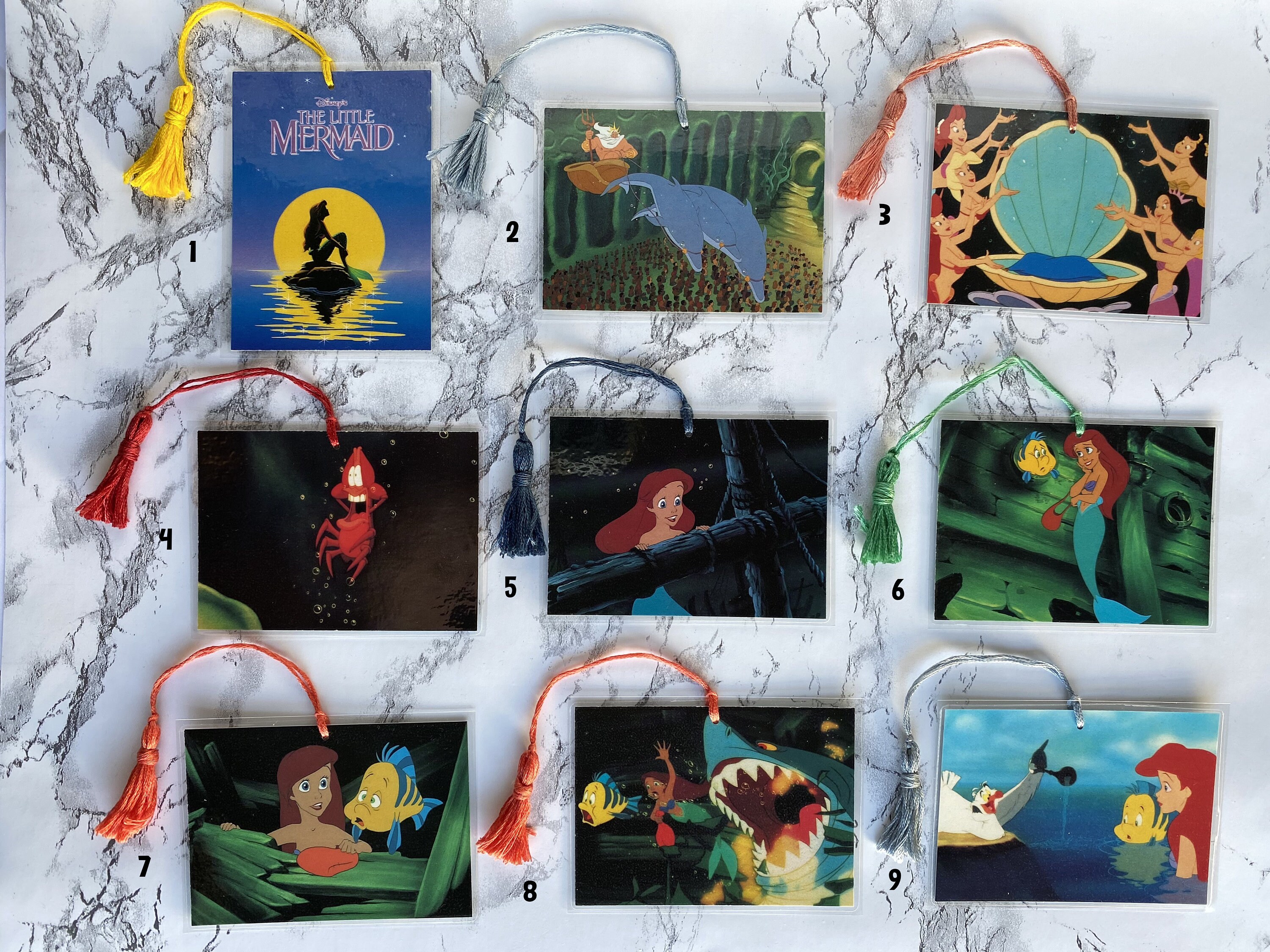 The Little Mermaid Bookmarks Disney Gifts Upcycled - Etsy