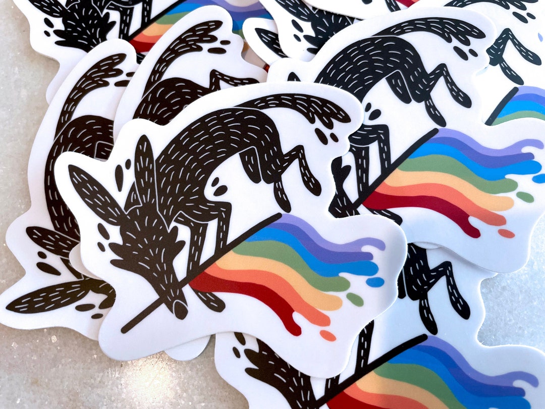 Pride Wolf Rainbow Flag Aesthetic Vinyl Sticker - Etsy