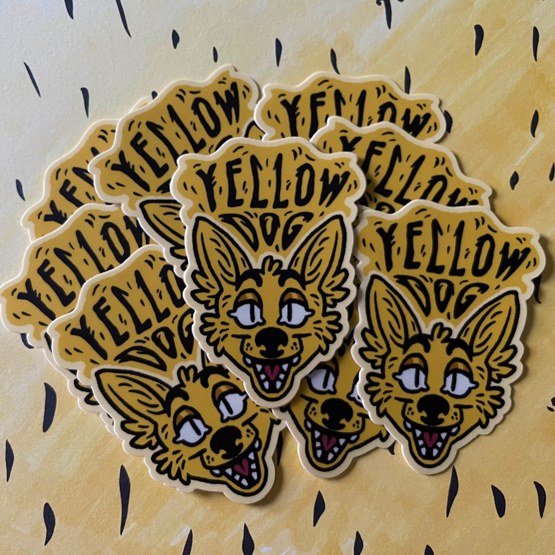 Yellow Dog Vinyl Sticker - Etsy
