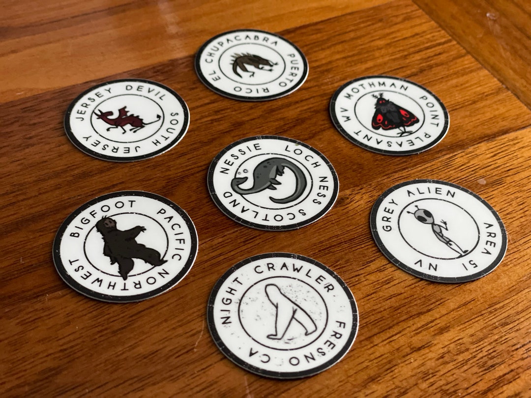 Cryptid Badge 1in Sticker bigfoot, Mothman, & More - Etsy