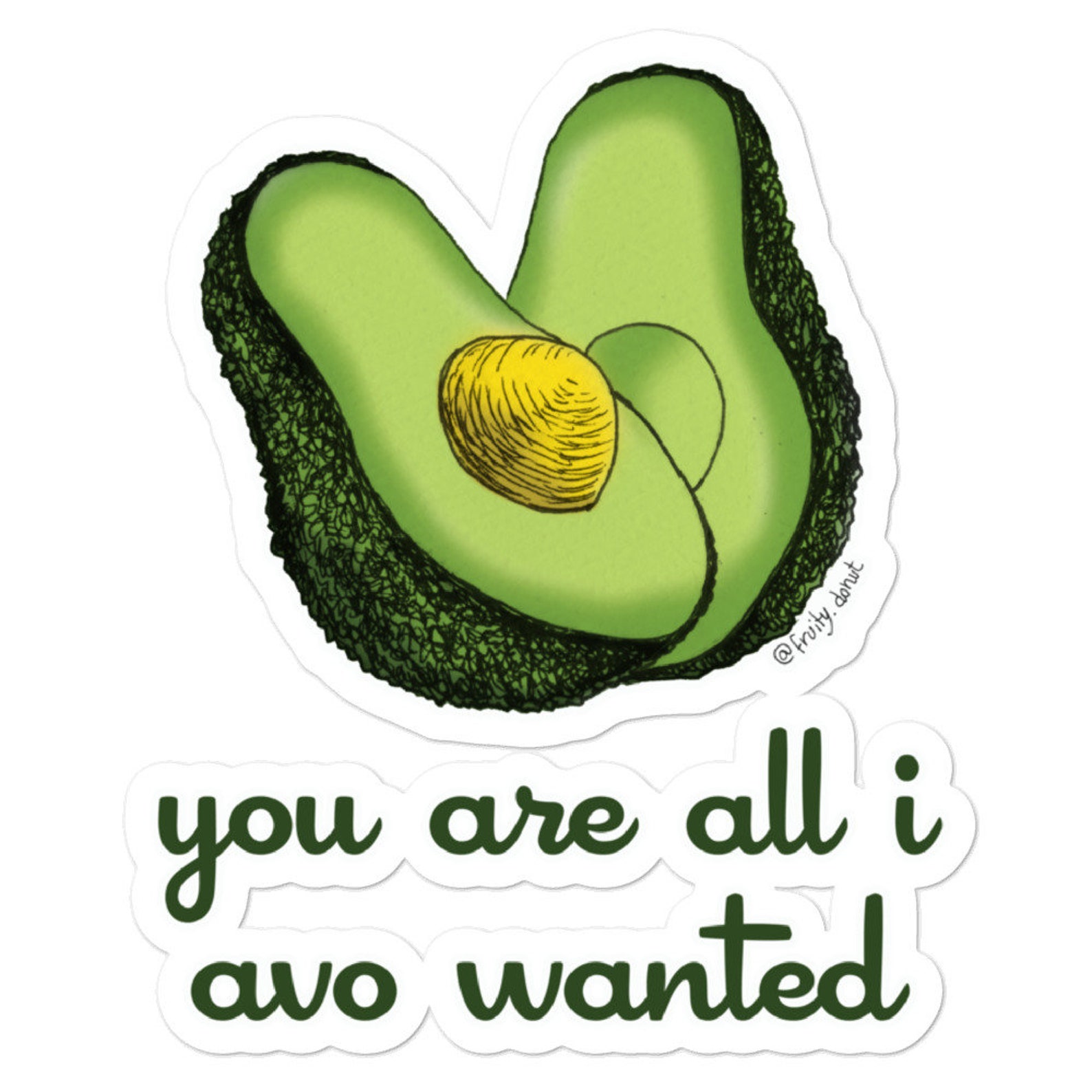 Avocado Sticker/ Cute Avocado Pun/avocado Pun - Etsy