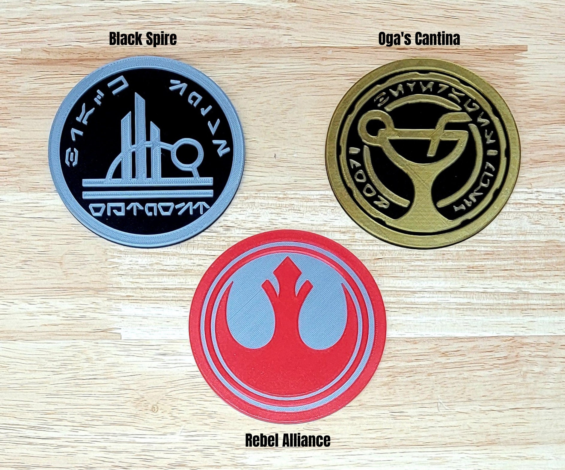 3D Printed Star Wars Light Side Coaster Set - Etsy