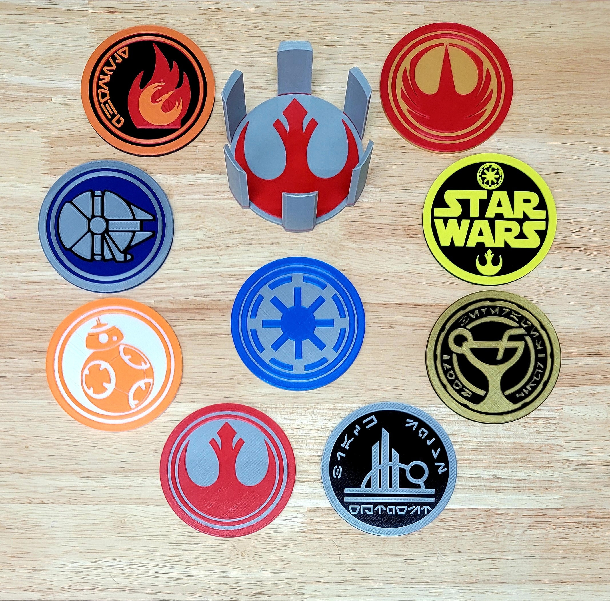 3D Printed Star Wars Light Side Coaster Set - Etsy