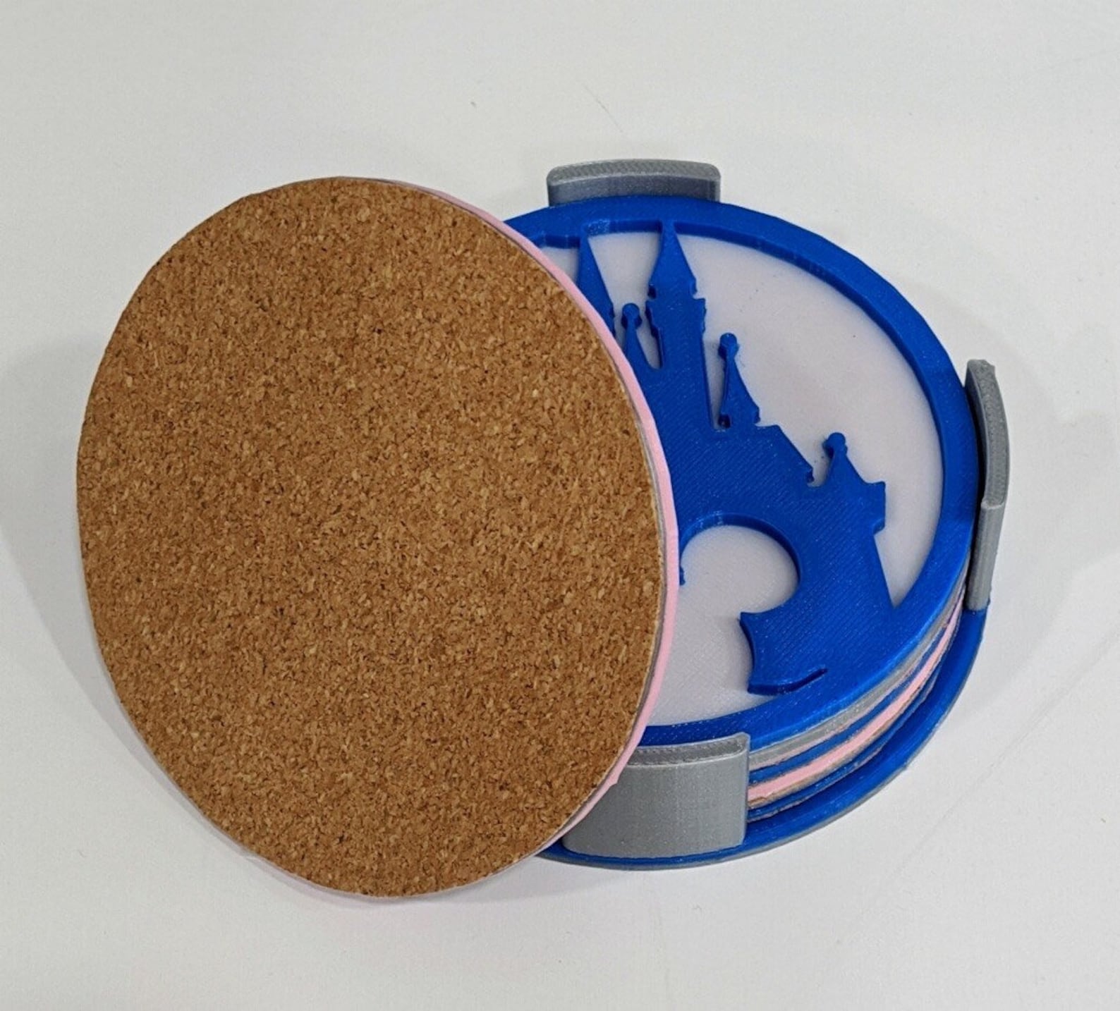 3D Printed Disneyland Coaster Set, Cork Backing, Choose Your Colors ...