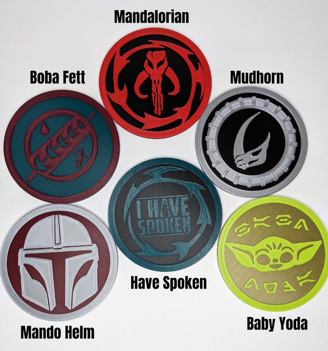 3D Printed Star Wars Mandalorian Coaster Set - Etsy