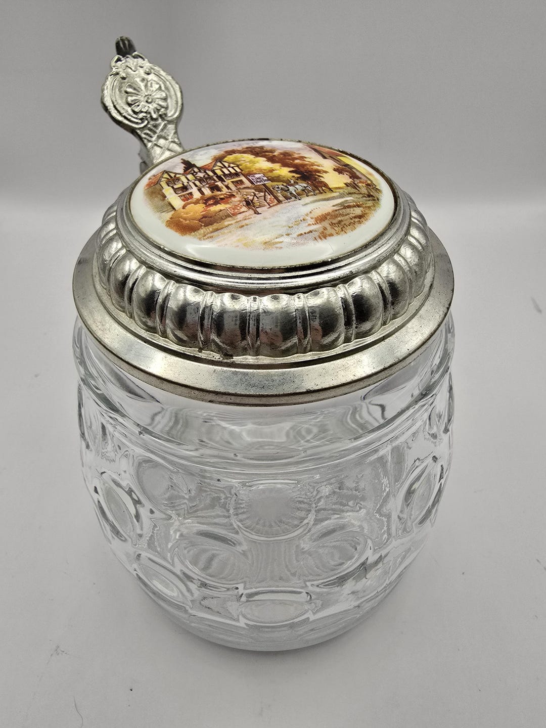 Vintage Bubble Glass Beer Stein, BMF Bavarian Hardware Factory, Made in ...