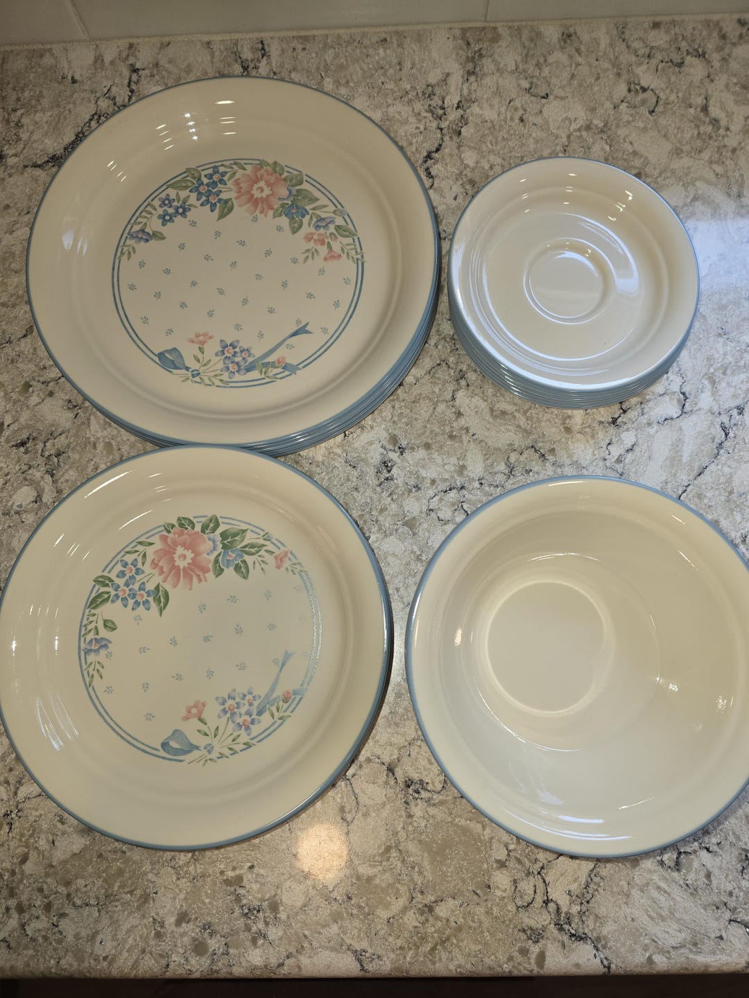 Set of 28 Vintage Corelle Symphony Dinner Plates, Salad Plates, Saucers ...