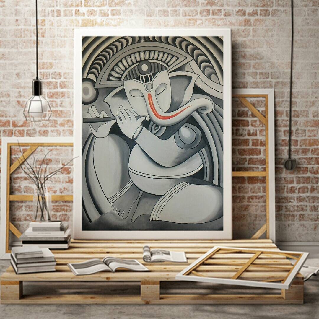 Ganesha Abstract Painting, Ganpati, Lord Ganesha, Abstract Traditional ...
