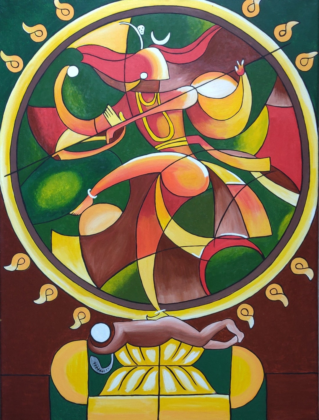 Lord Shiva Nataraja Adiyogi Modern Contemporary Handade Original ...