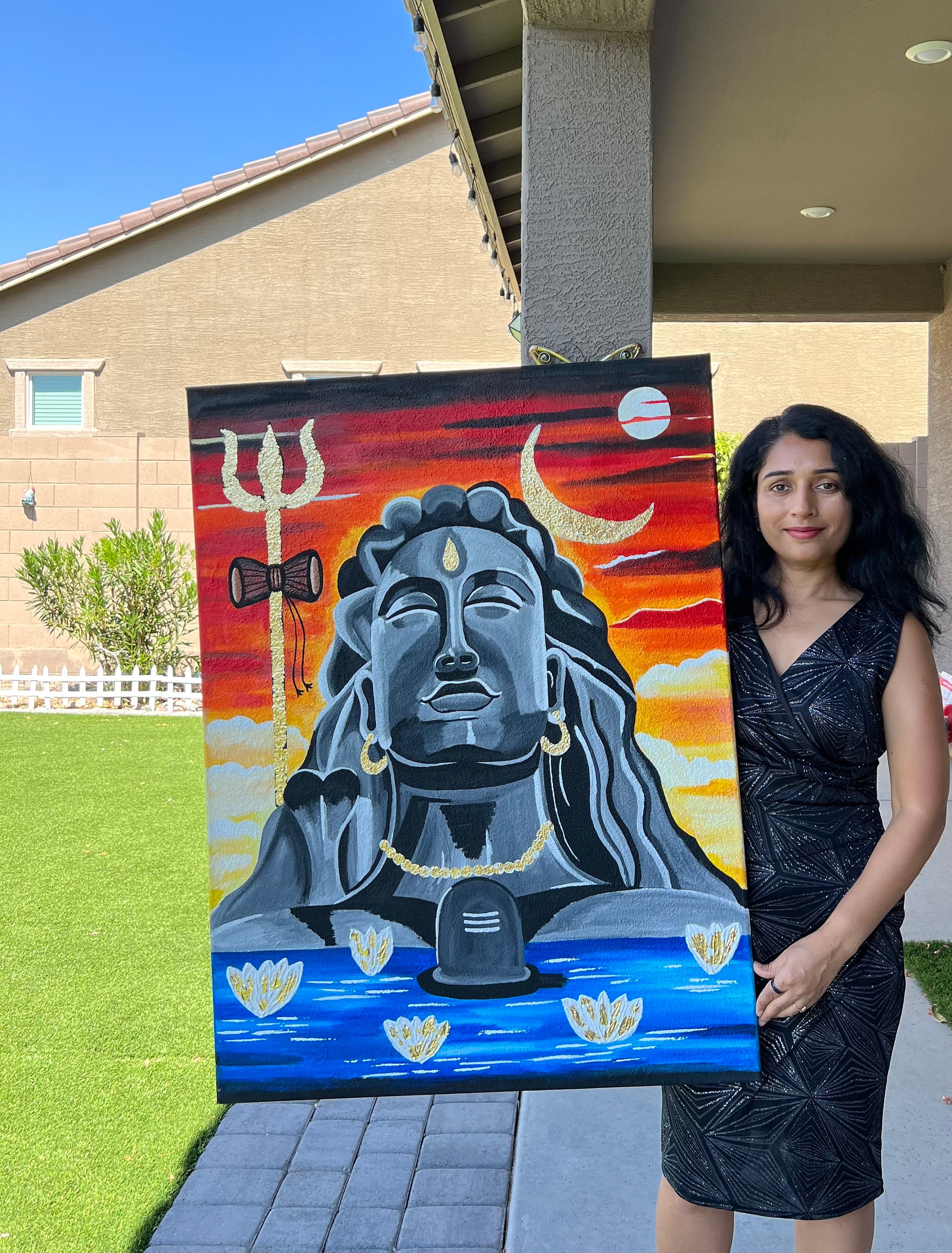 Shiva Adiyogi , Mahadev Modern Contemporary Painting, Indian Art, Wall ...