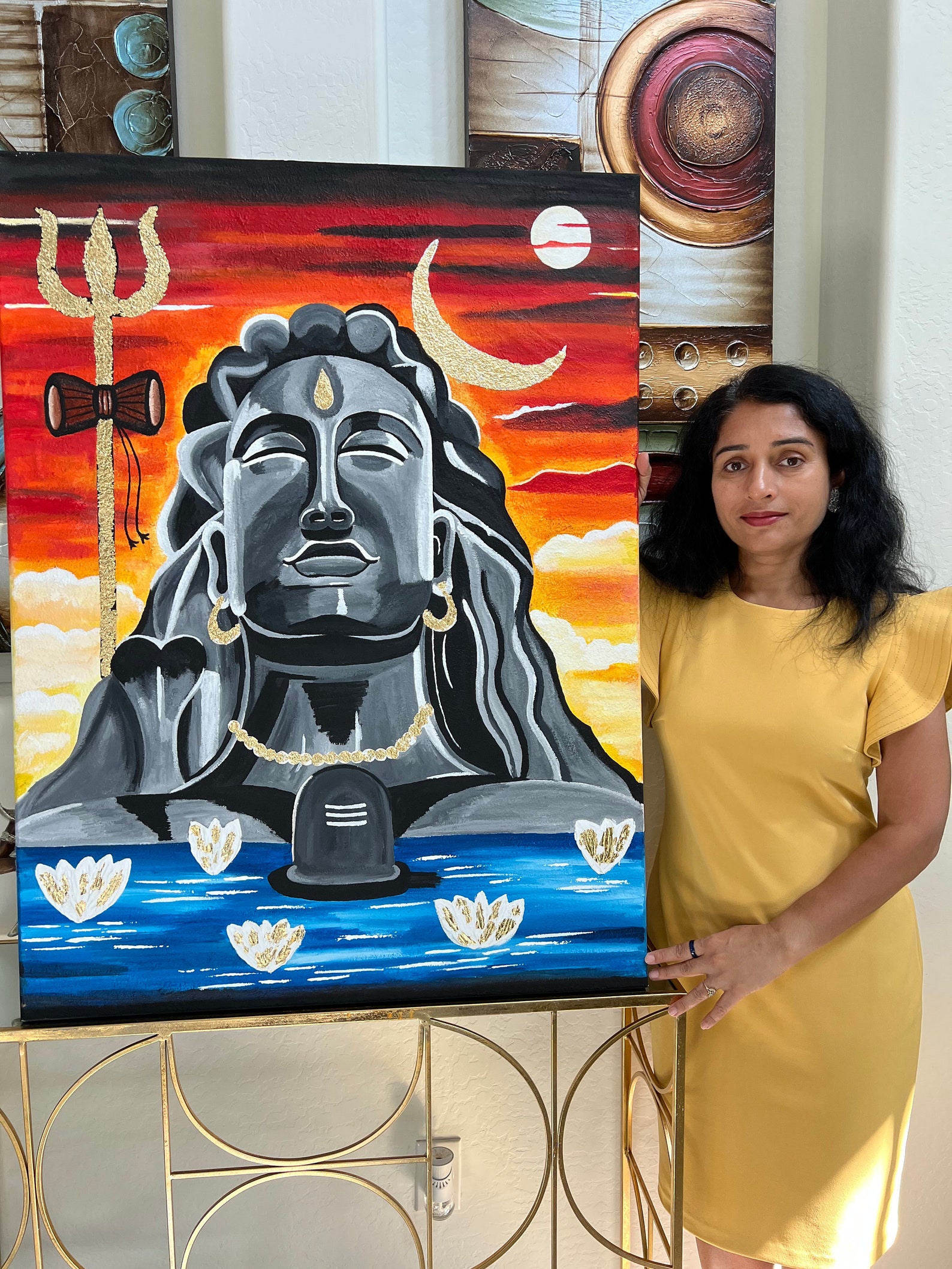 Shiva Adiyogi , Mahadev Modern Contemporary Painting, Indian Art, Wall ...