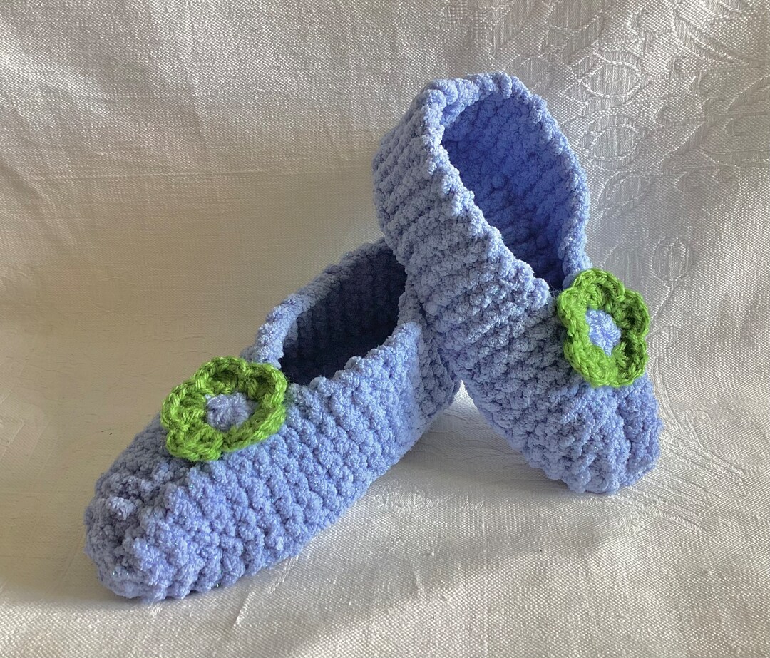 Hand Knit Slippers, Granny Slippers, Extra Thick, Vegan Slippers ...
