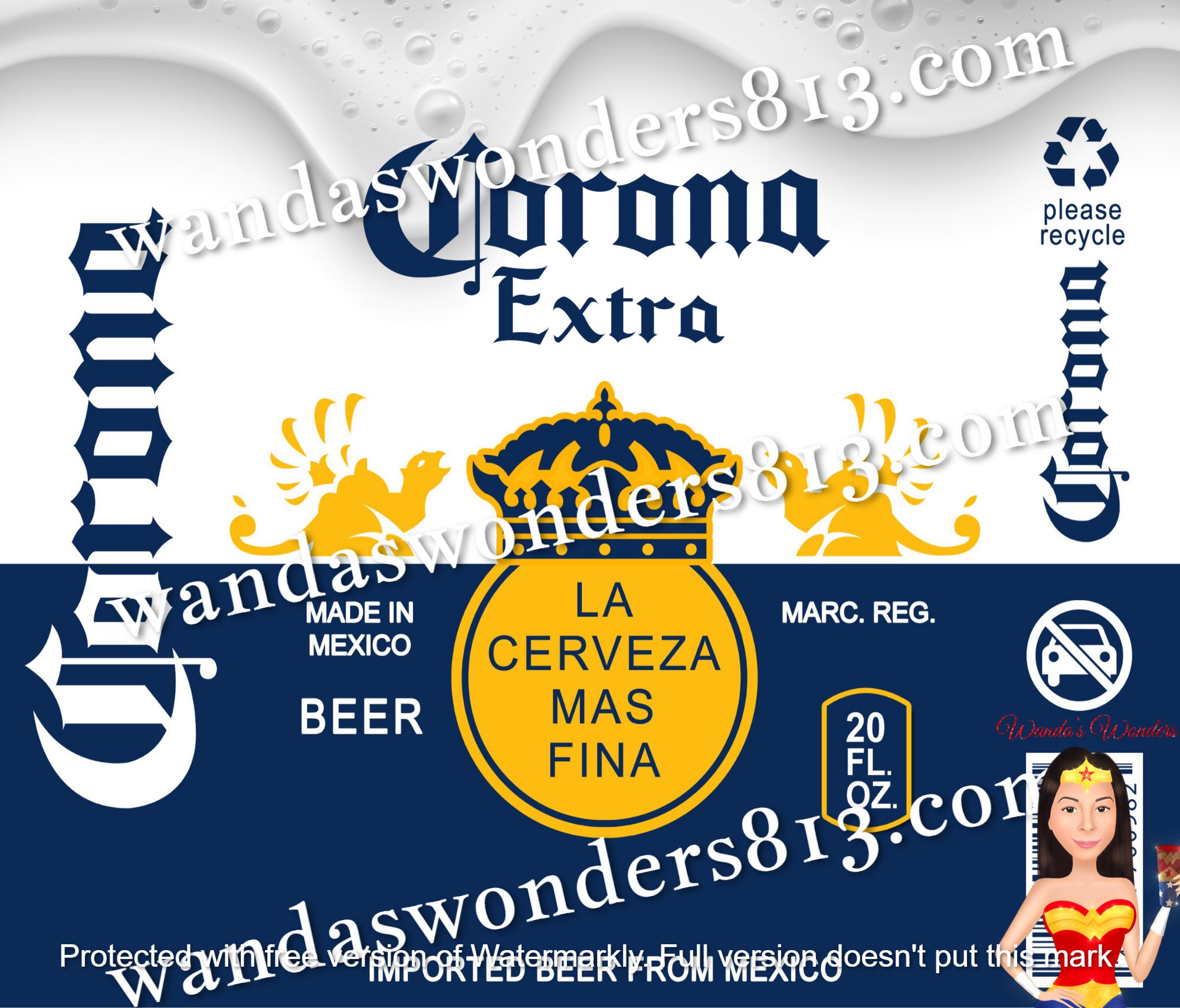 Corona Extra Beer Tumbler Wrap Png-sublimation - Etsy