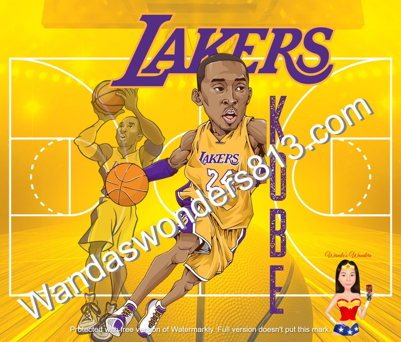 Lakers Basketball Cartoon Wrap-sublimation - Etsy