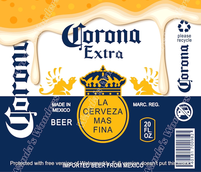 Corona Extra Beer Tumbler Wrap Png-sublimation - Etsy