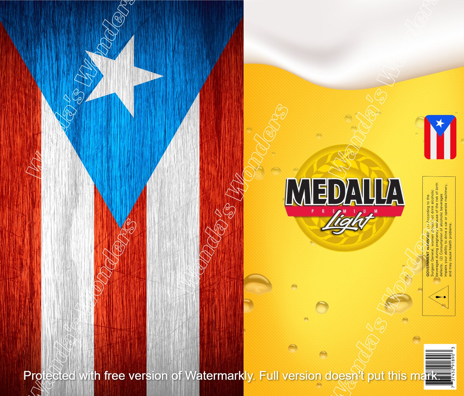 Puerto Rico Medalla Light Tumbler Wrap-Sumblimación PNG - Etsy España