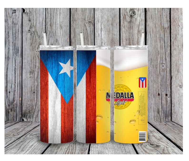 Puerto Rico Medalla Light Tumbler Wrap-sumblimation PNG - Etsy