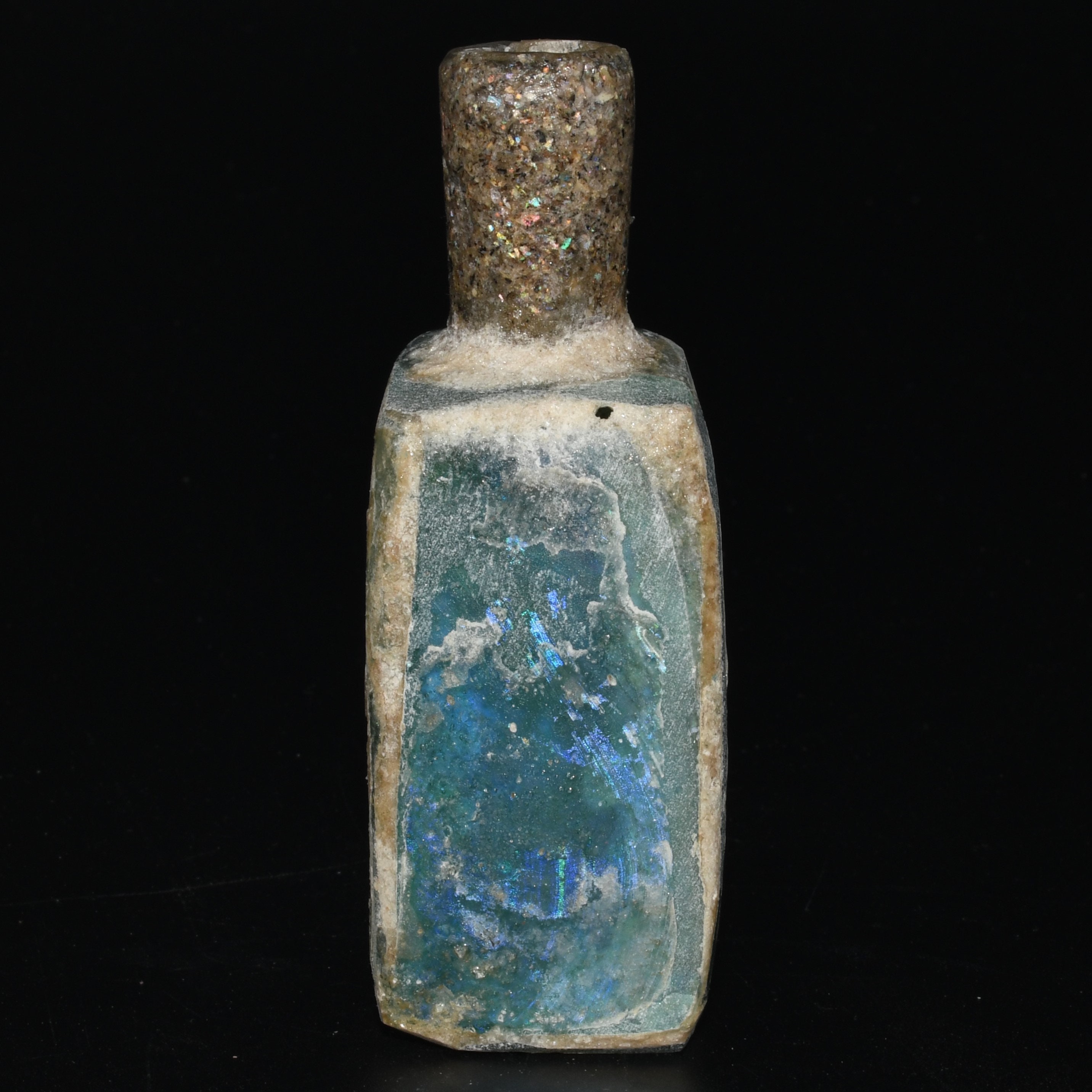 Authentic Ancient Roman Glass Bottle With Blue Iridescent - Etsy