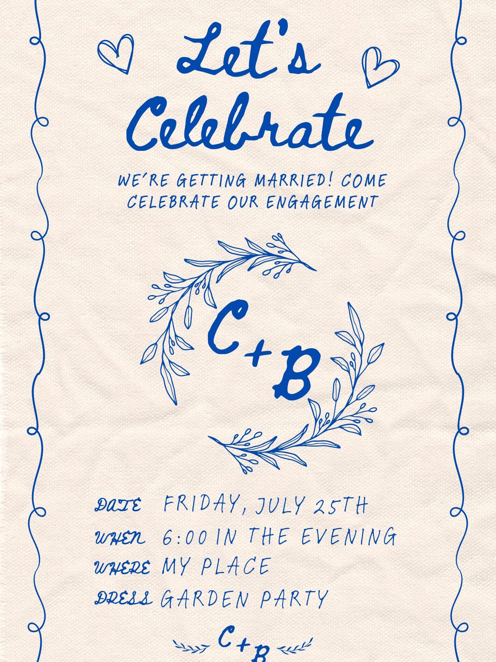 Editable Engagement Party Invitation Template - Etsy