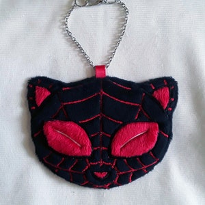 Meows Morales Spider-man / Spiderverse Embroidered Plush Keychain Charm ...