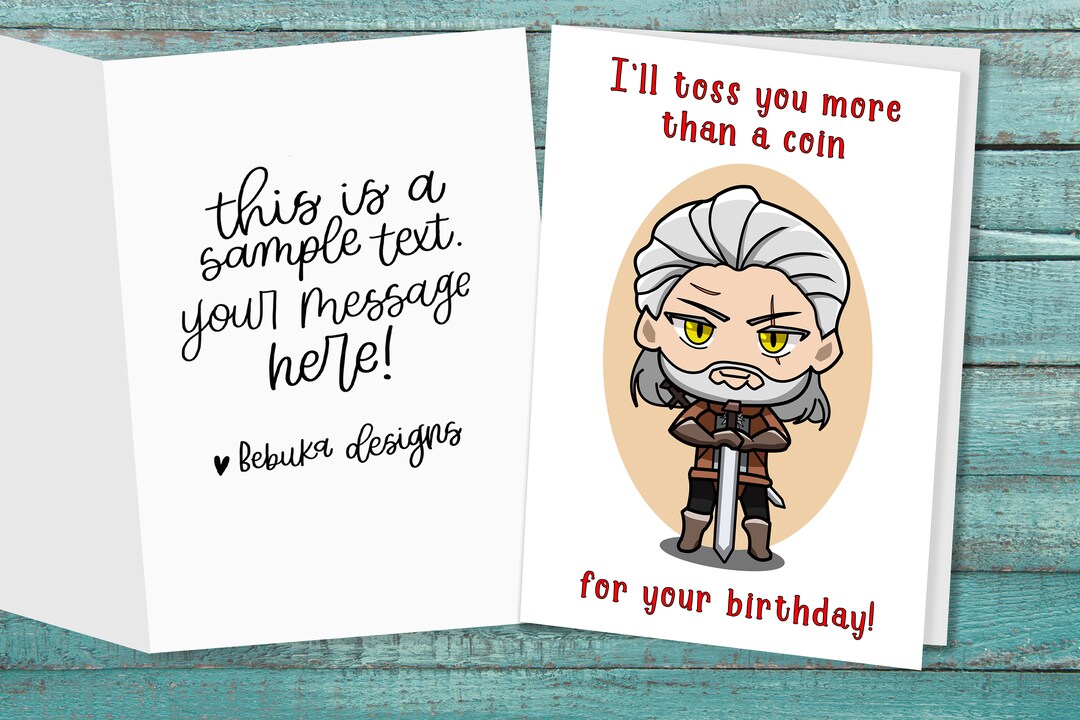 The Witcher Birthday Card Featuring Geralt lookin' All Cute - Etsy ...