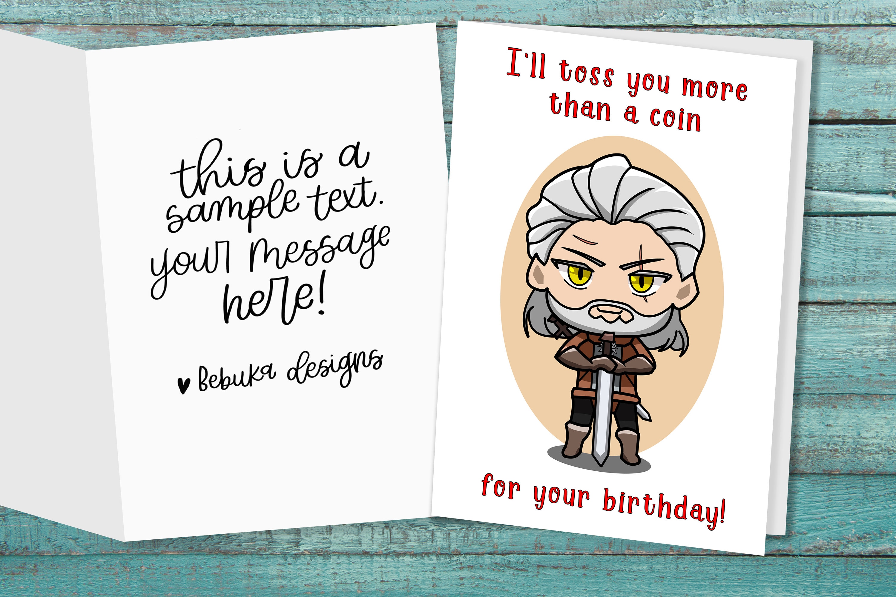 The Witcher Birthday Card Featuring Geralt lookin' All Cute - Etsy ...