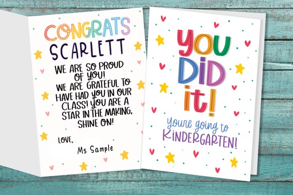 Preschool Graduation Card You're Going to Kindergarten - Etsy
