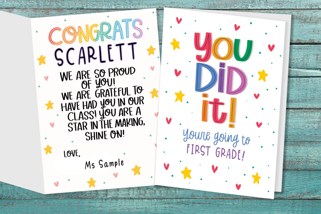 Kindergarten Graduation Card - You're Going to First Grade! - BULK ...