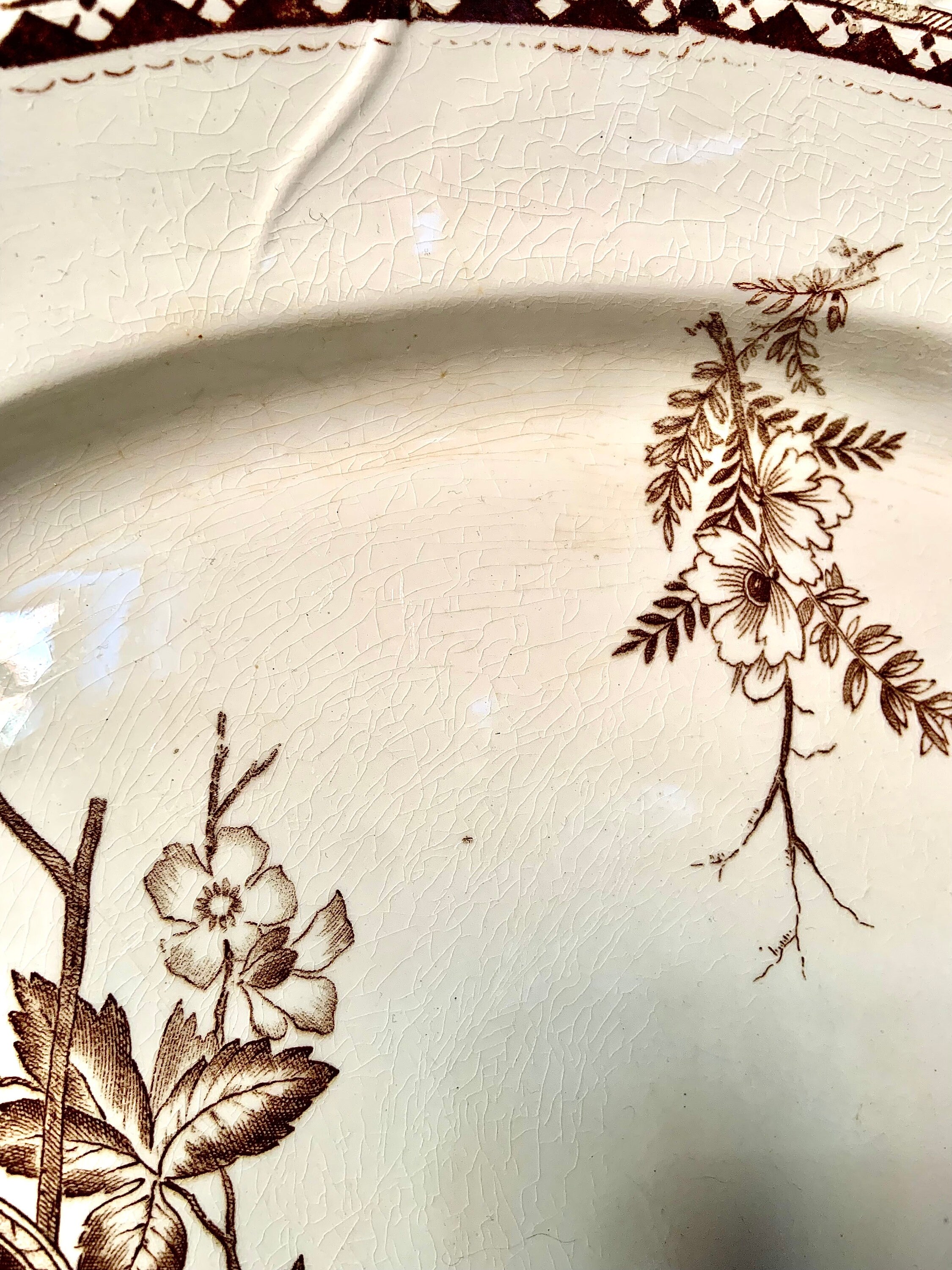 Victorian T. G. & F. Booth Aesthetic Movement Brown 16.5" Oval Serving ...