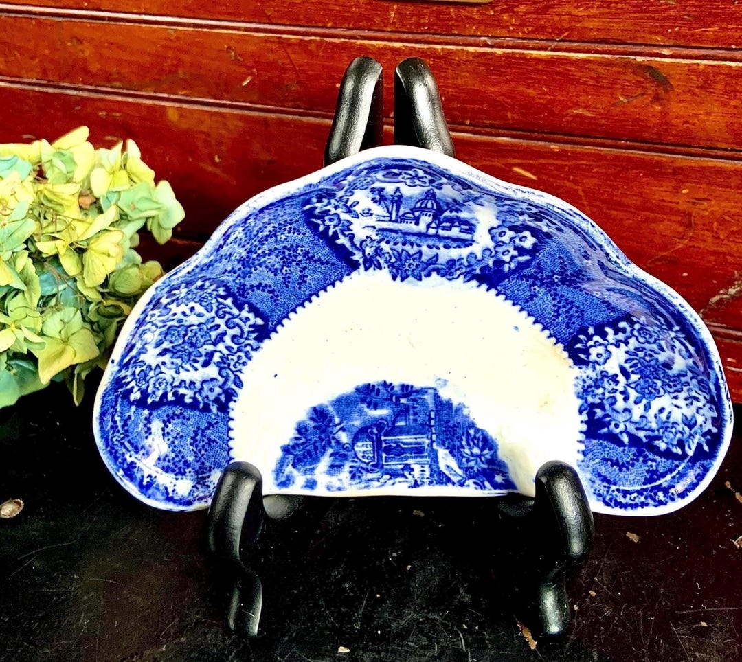 Antique Frantz Alton Mehlem MALTA Bonn Germany Flow Blue Bone Dish - Etsy
