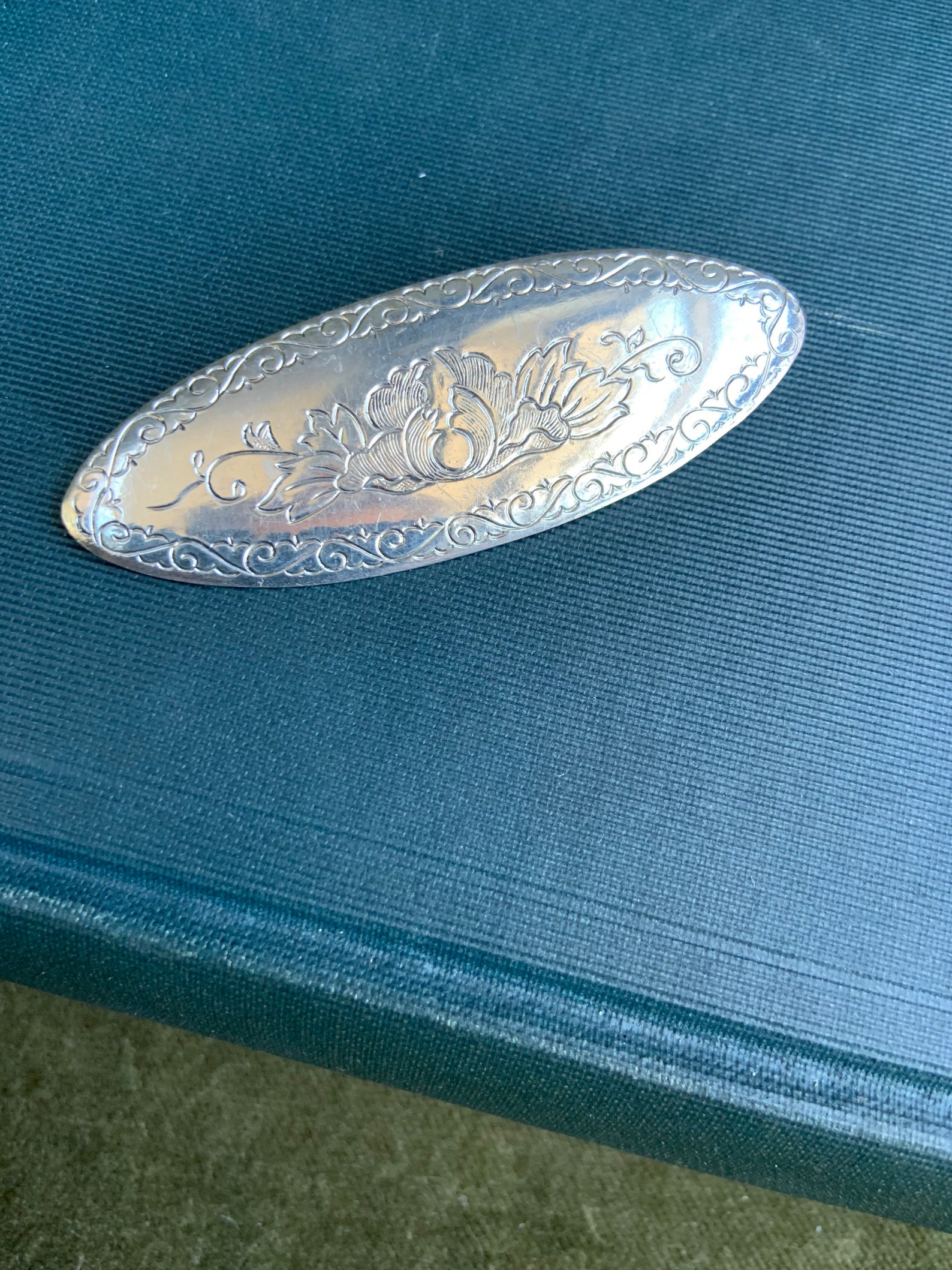 Vintage Kirk Stieff Pewter Oval Floral Engraved Pin Brooch - Etsy