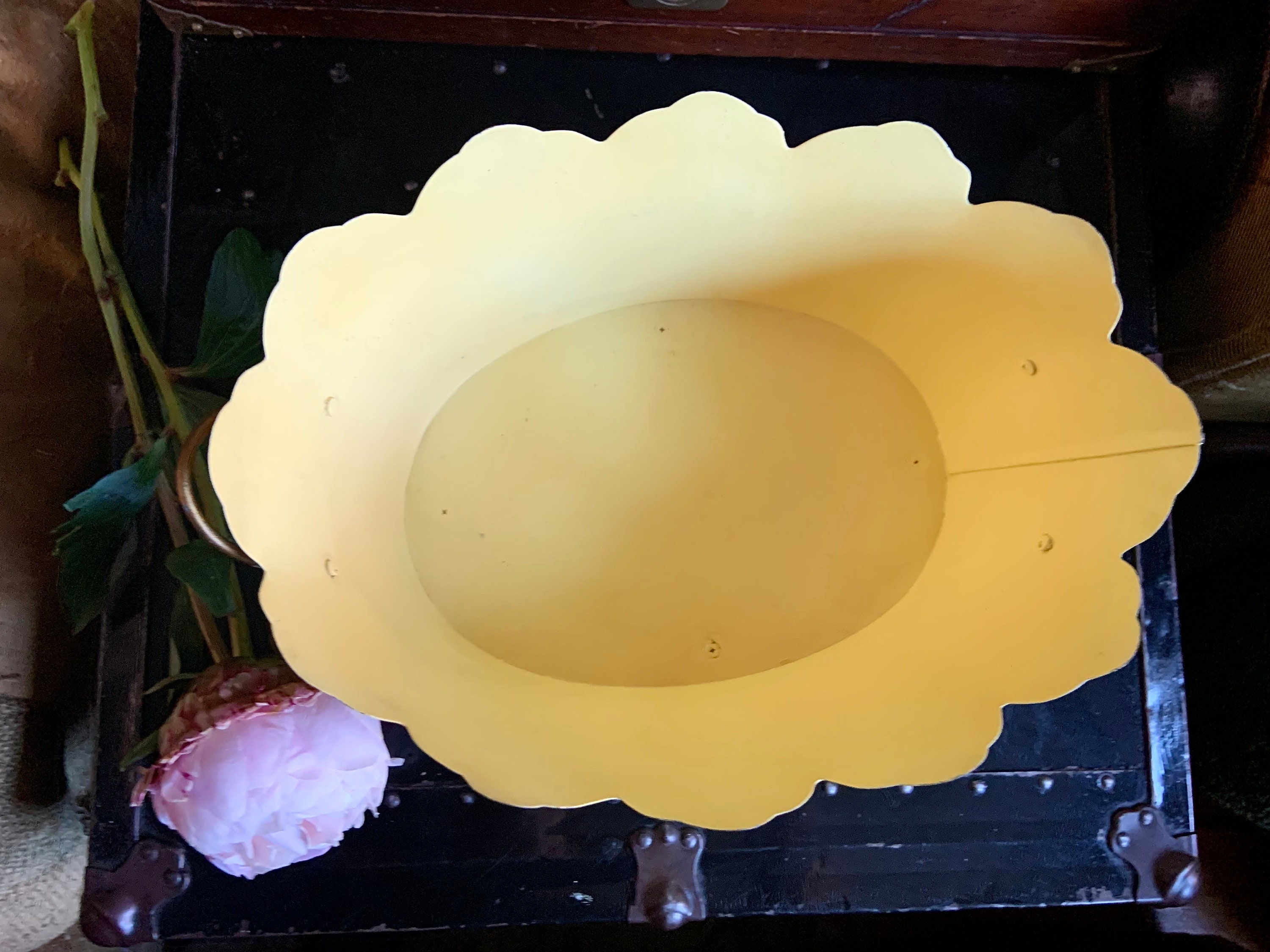 Vintage 12" Footed Oval Cachepot With Handles/metal Jardiniere - Etsy