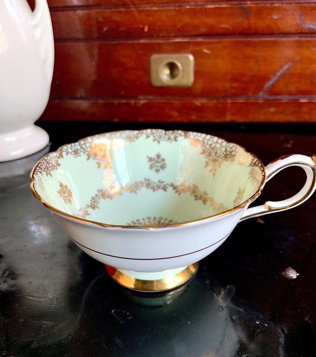 Vintage Paragon Pale Green Teacup Only - Crazing - Etsy