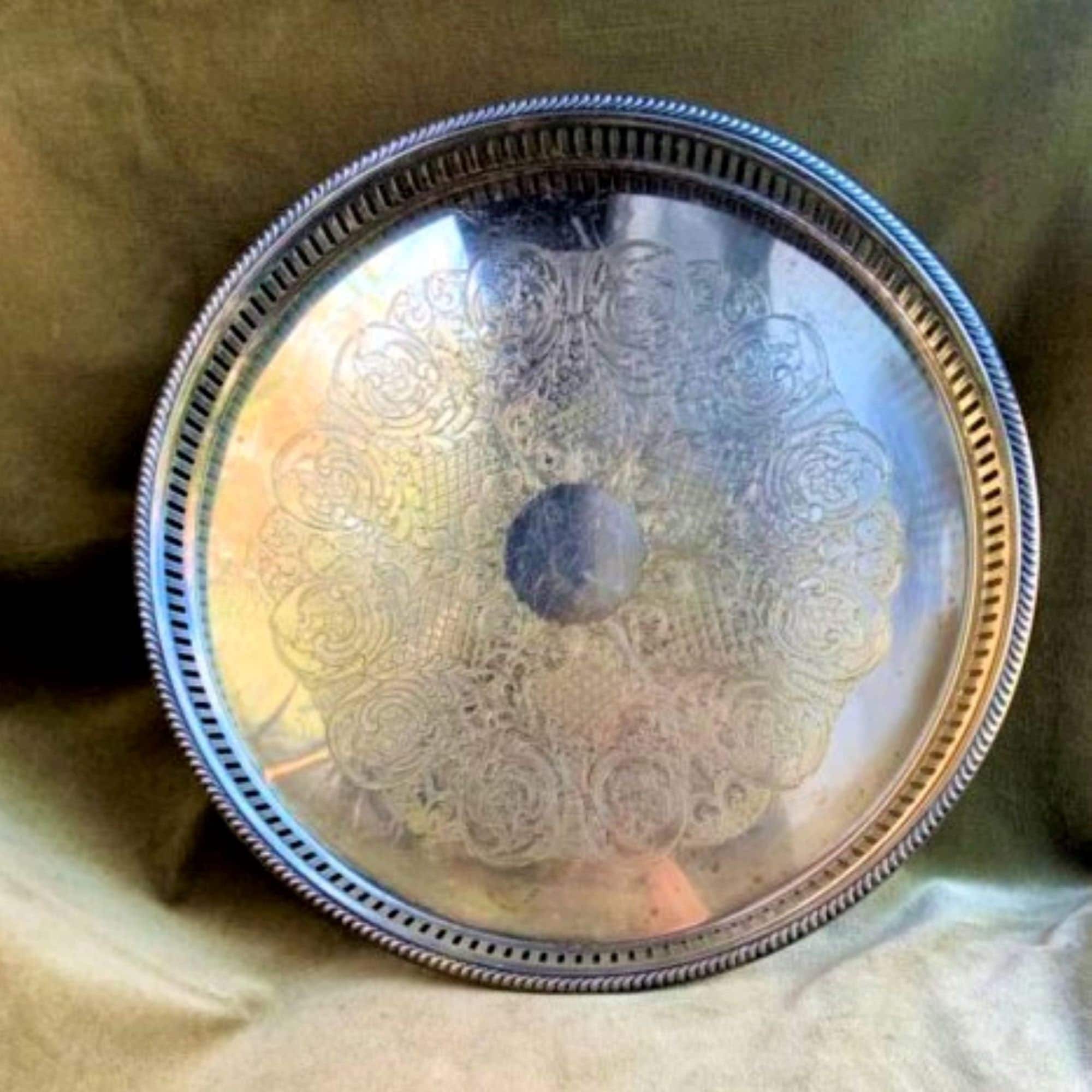 Vintage Meneses Orfebres of Madrid Spain Silverplate Round Serving Tray ...