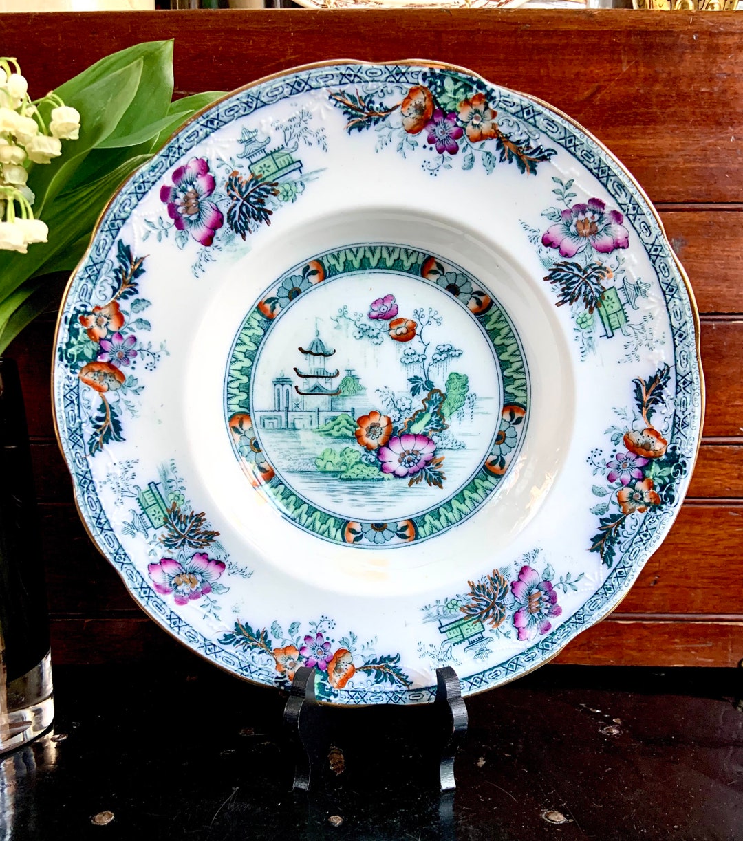 Royal Staffordshire Pottery - Burslem, Yeddo Dinner Plate (c. 1910) - Etsy