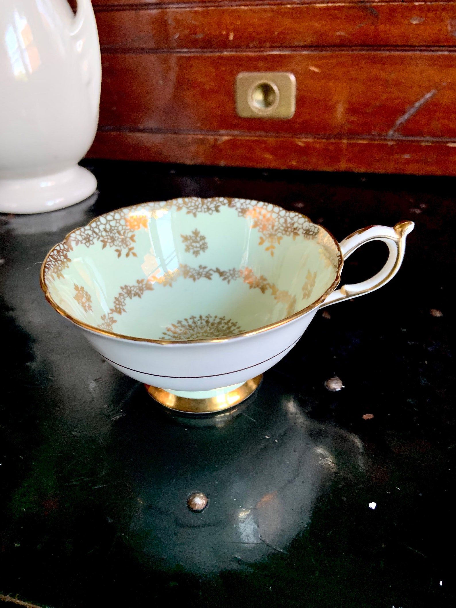 Vintage Paragon Pale Green Teacup Only - Crazing - Etsy