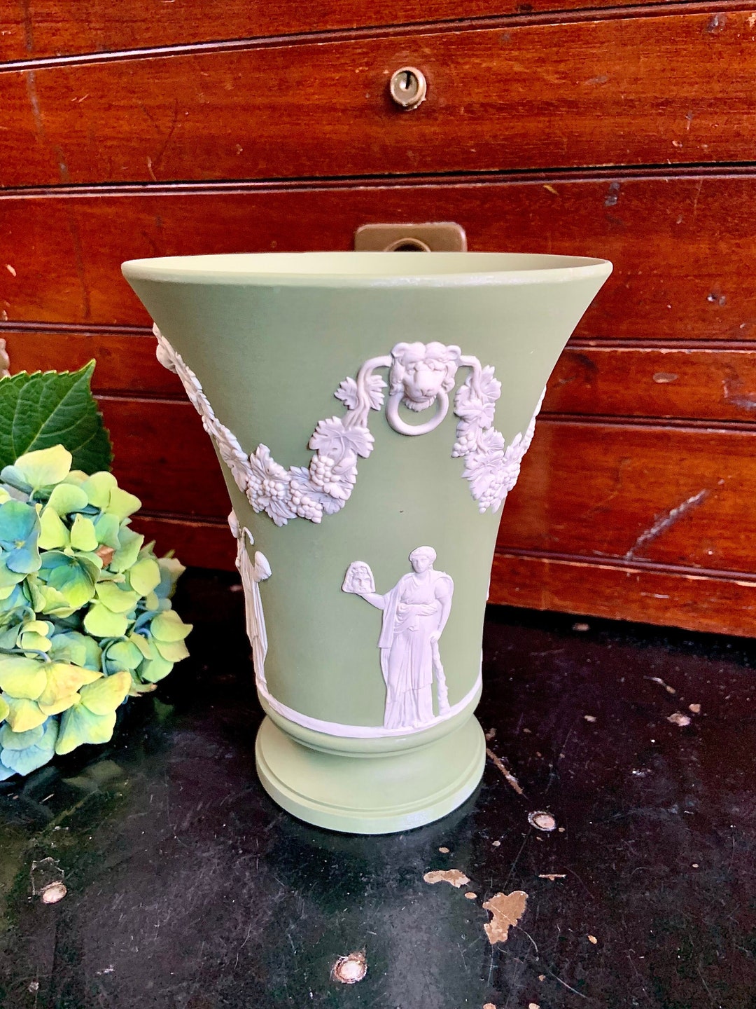 Wedgwood Green Jasperware 6 Pedestal Vase Made in England - Etsy