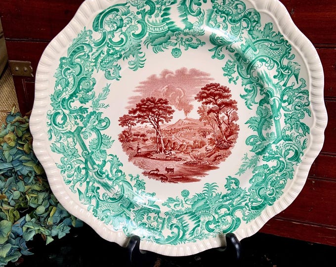 Rare Copeland Spode Beverly Red and Green Transferware Dinner Plate - Etsy