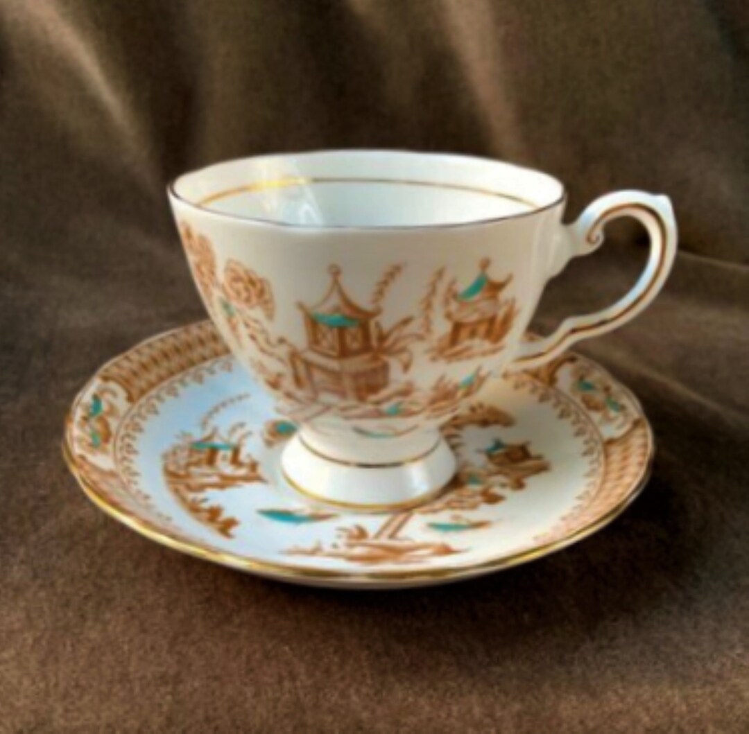 Vintage Tuscan Bone China Chinoiserie Teacup Made in England - Etsy